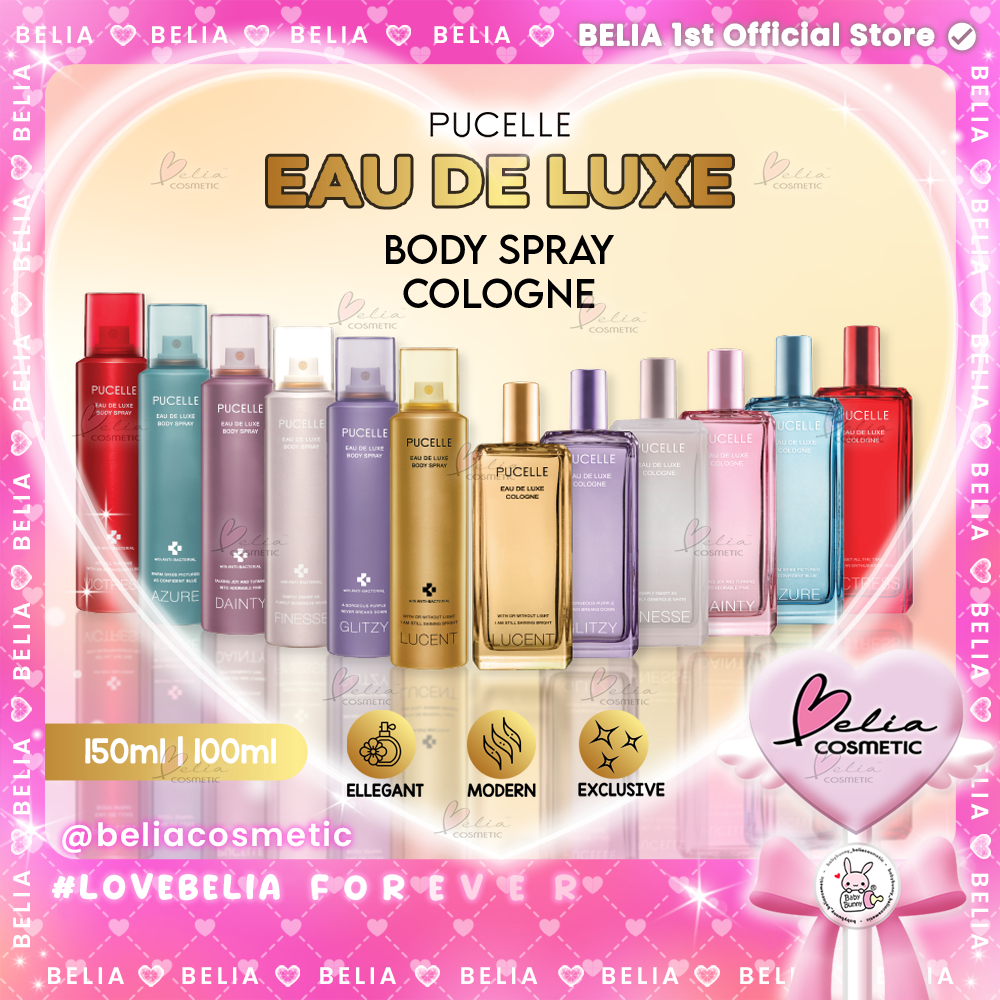 Jual BELIA PUCELLE Eau De Luxe Cologne 100ml Body Spray 150ml | Parfum ...