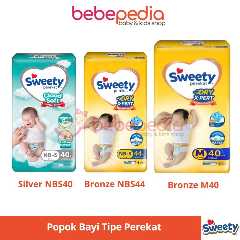 Jual Sweety Silver Cloud Soft Popok Bayi Perekat Newborn NBS40 / Bronze ...
