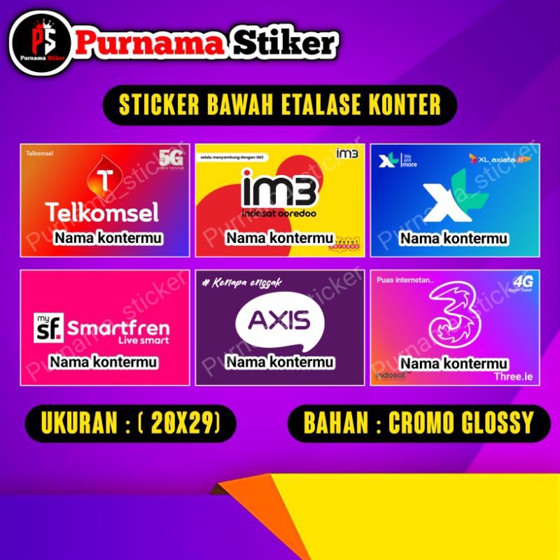 Jual Stiker konter pulsa custom nama | Shopee Indonesia