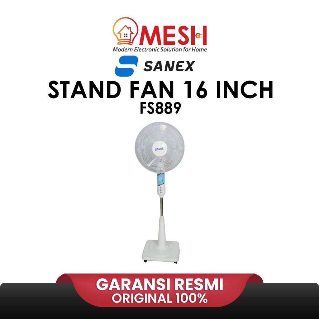 Jual Sanex Kipas Angin Berdiri FS889 - Stand Fan 16 inch Timer - Kaki Kotak Light Blue FS-889 FS ...