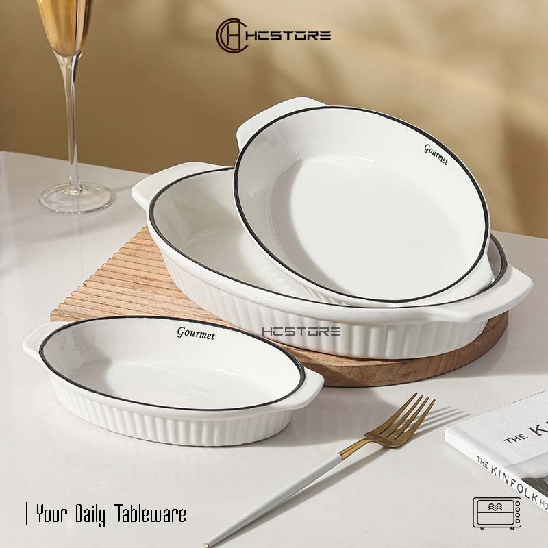 Jual HCSTORE PIRING SAJI GOURMET PERSEGI PANJANG PIRING MAKAN KERAMIK ...