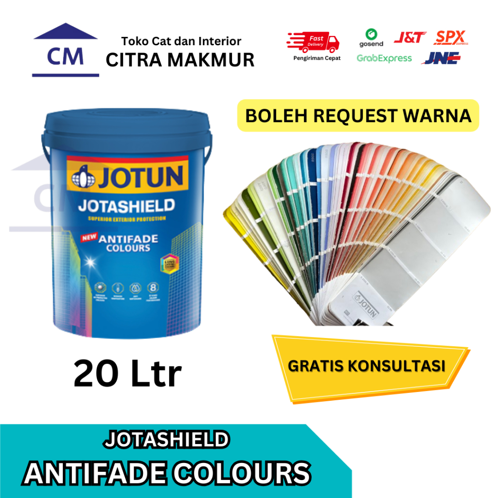 Jual JOTUN Jotashield ANTIFADE COLOURS - 20 Ltr (Bisa Request Warna & Custom Warna) CAT TEMBOK ...