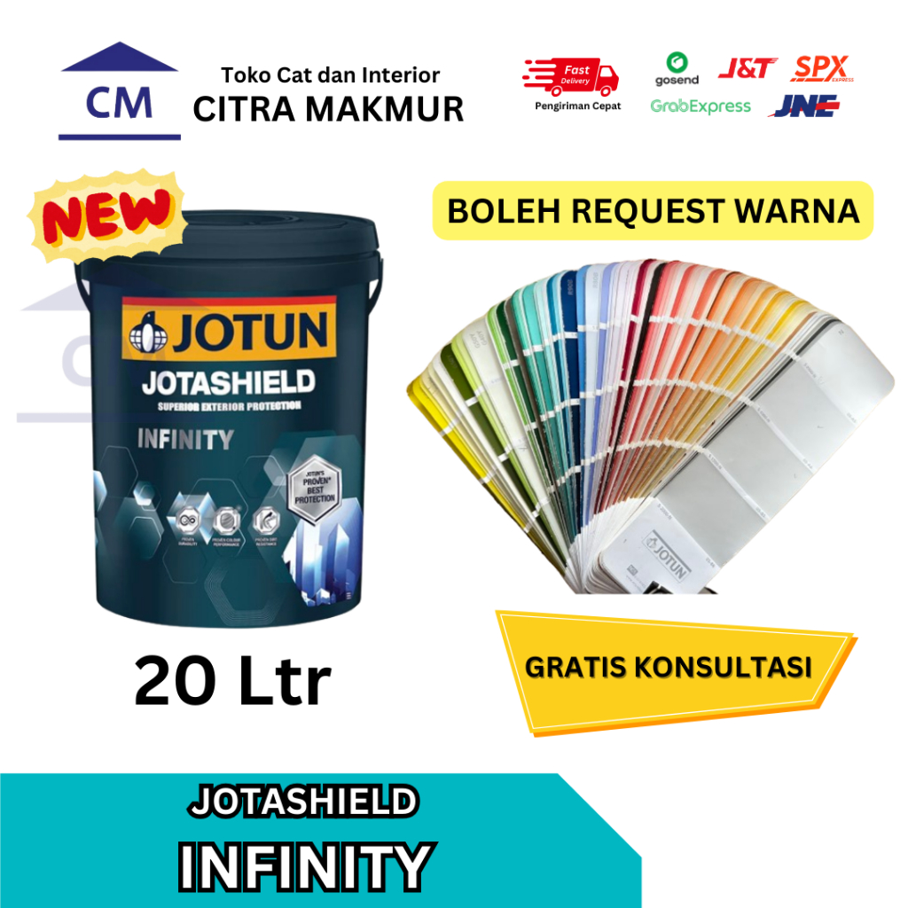 Jual NEW! Jotun Jotashield INFINITY - 20 Ltr ( Bisa Request Warna & Custom warna cat) CAT TEMBOK ...