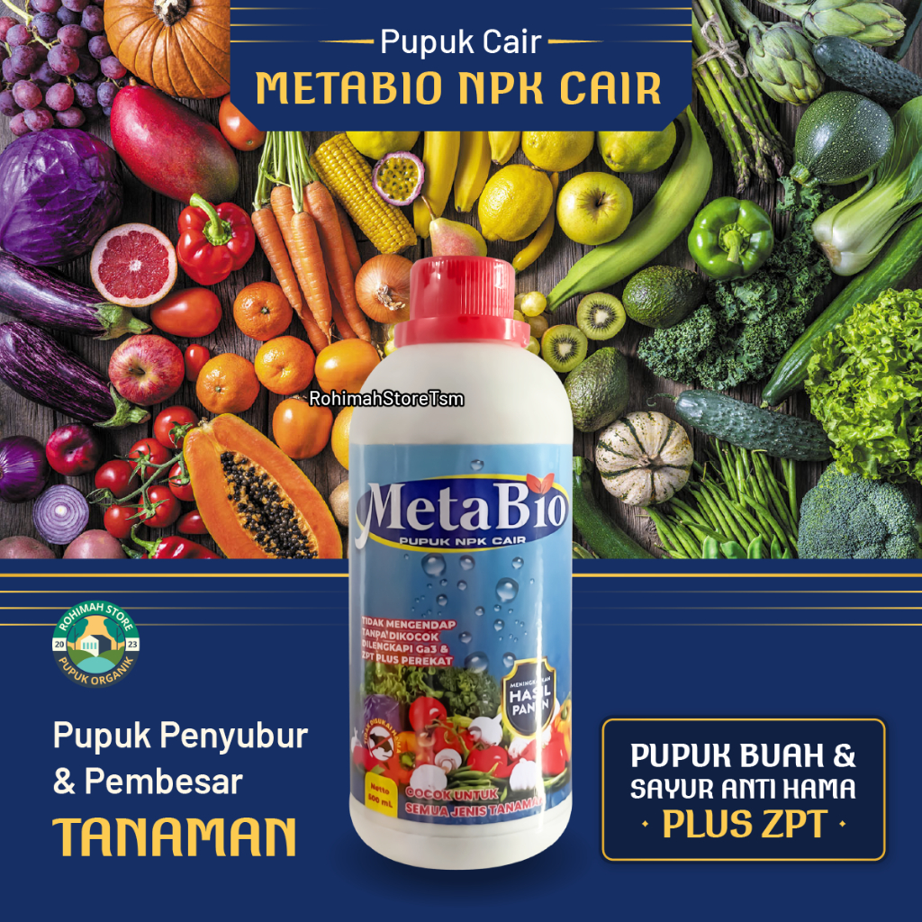 Jual METABIO PUPUK NPK SAYUR DAN BUAH ISI 500 ML - Obat Pelebat Sayur dan Buah Semua Tanaman ...