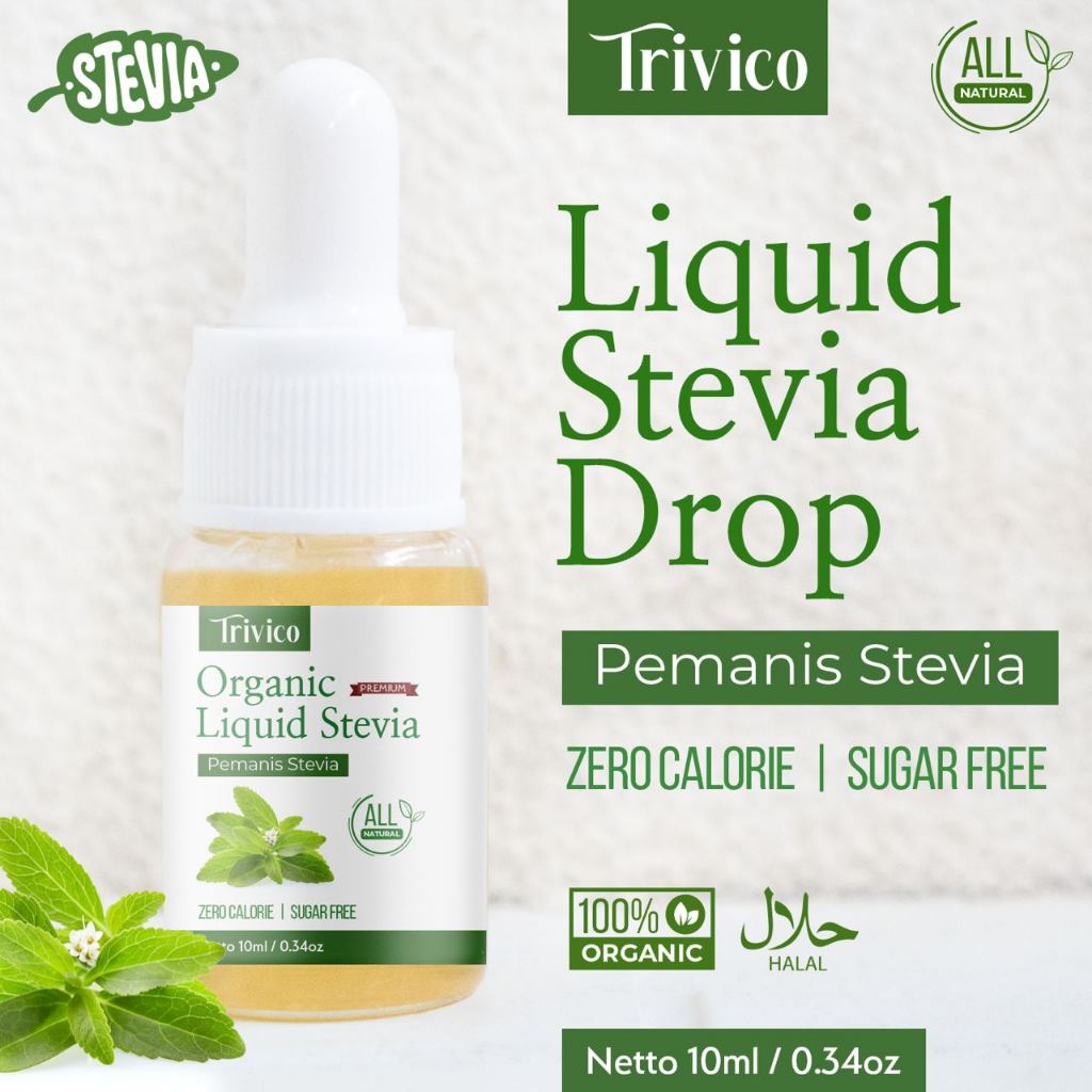 Jual TRIVICO Stevia Tetes 10ml / Gula Stevia Asli Pemanis Stevia / Gula ...