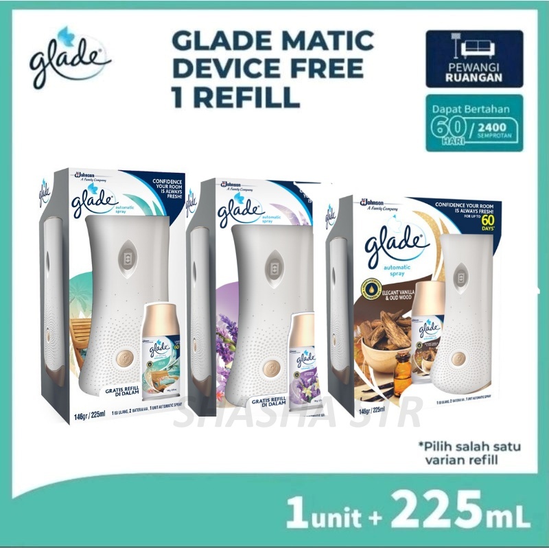 Jual Glade matic device + Refill Ocean Escape / Lavender / Vanilla Oudwood - Pengharum Ruangan ...