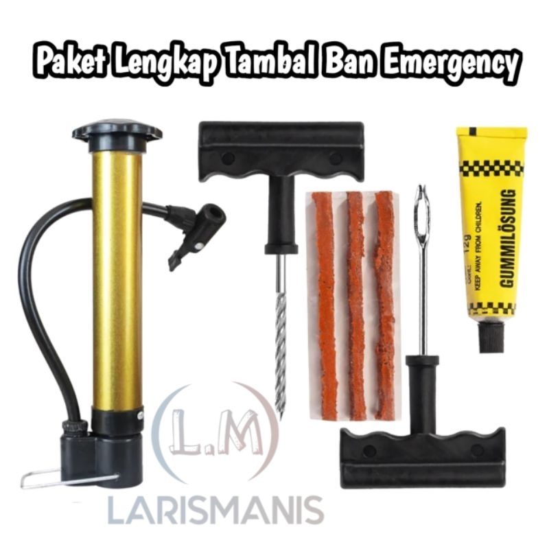 Jual Paket Lengkap Tambal Ban Tubless - Alat Tambal Ban Pompa Mini ...