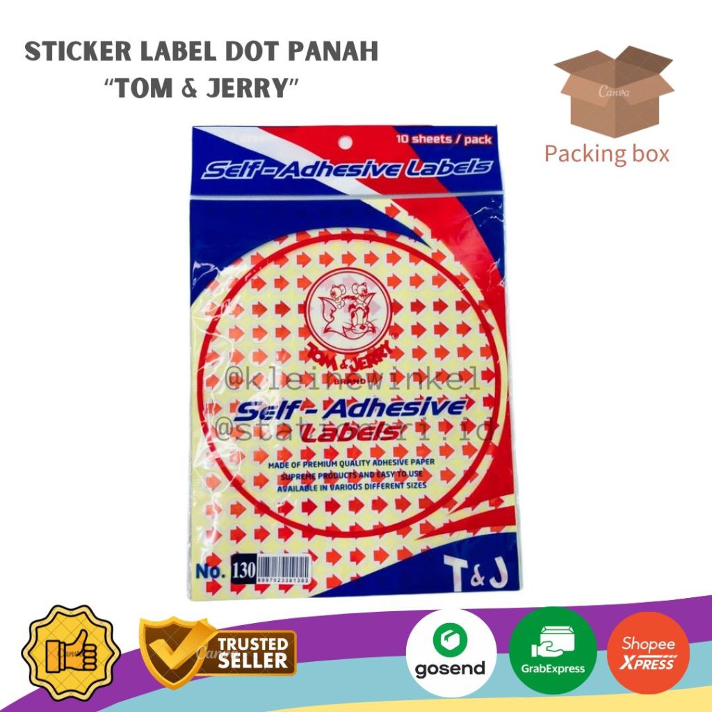 Jual Sticker Label Dot Tom and Jerry PANAH 1 Pack isi [ 10 lembar ...