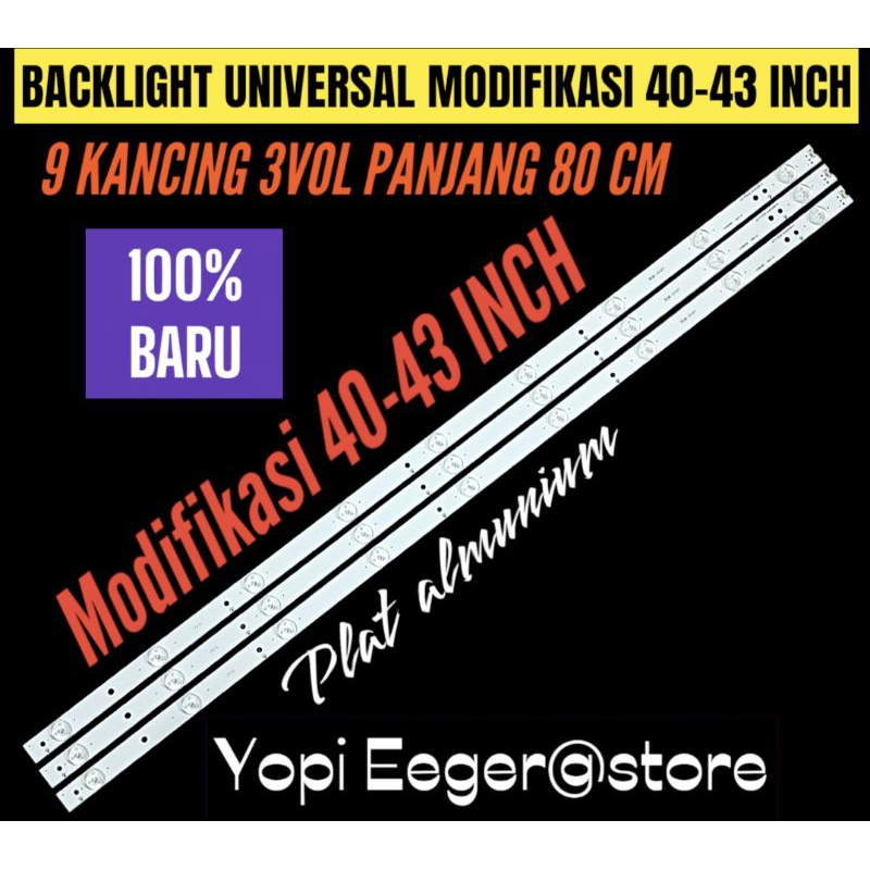 Jual BACKLIGHT TV LCD LED UNIVERSAL MODIFIKASI 9KANCING 3VOL 40 INCH 43 INCH PLAT ALUMUNIUM ...