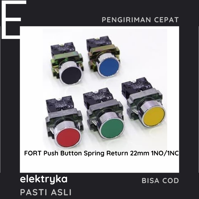 Jual FORT Push Button Spring Return 22mm 1NO/1NC LAY5-BA42 / LAY5-BA31 / LAY5-BA51 / LAY5-BA61 ...