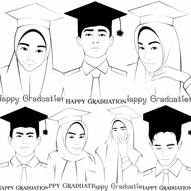 Jual Graduation Gift / Birthday Gift / Wedding Gift / Ilustrasi Wajah ...