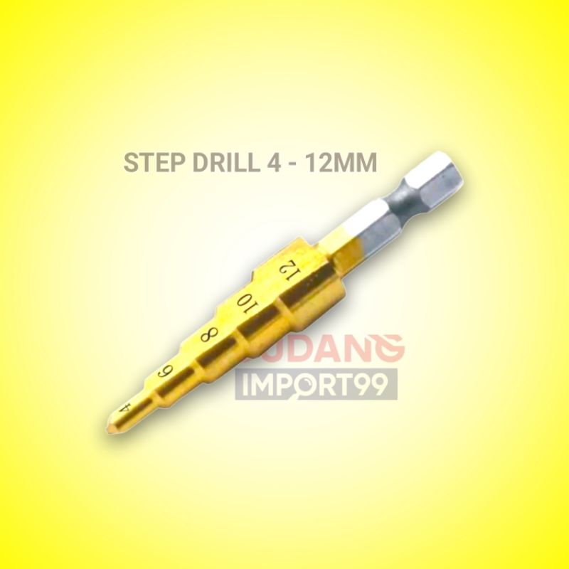 Jual STEP DRILL DRIL MATA BOR PAGODA KERUCUT 4 - 12 | Shopee Indonesia