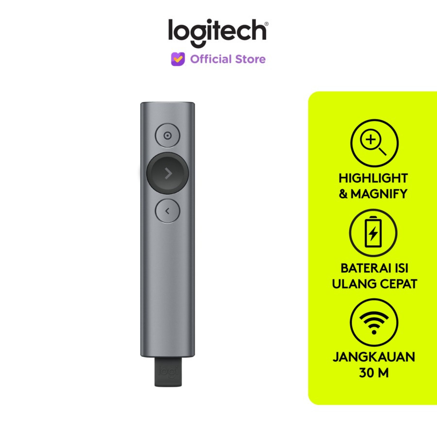 Jual Logitech Spotlight Pointer Presenter Wireless Bluetooth - Slate | Shopee Indonesia