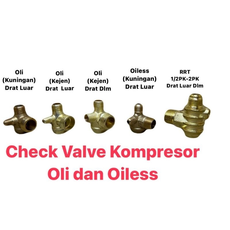 Jual check valve kuningan compresor / 3way valve compresor / nepel ...