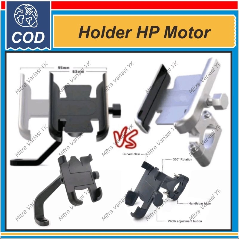 Jual TEMPAT HP DI STANG MOTOR SPION STANG BESI METAL ALUMINIUM HOLDER DUDUKAN BREKET STAND ...