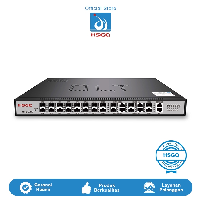 Jual HSGQ-G16ID OLT GPON 16 Port, 4*GE RJ45,4*GE Combo Ports, 2*10G SFP+,Supoort XPON/GPON ONT ...