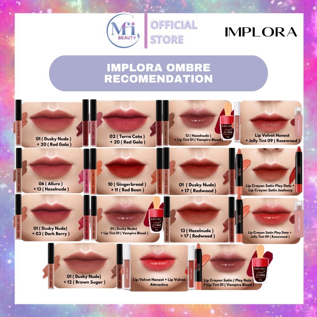 Jual MFI - Paket Ombre Implora Urban Cream Matte | Shopee Indonesia