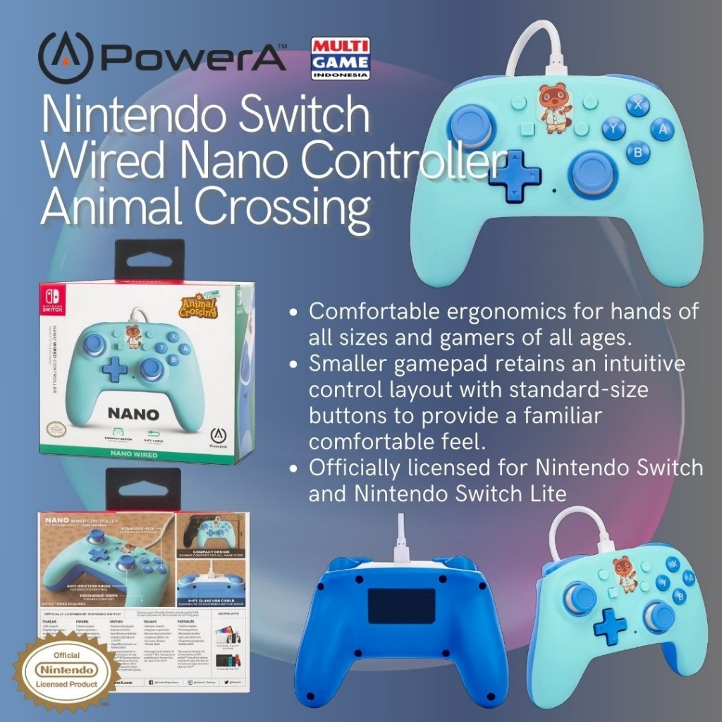 Jual PowerA Switch NANO Wired Controller Hello Tom Nook Animal Crossing 17885-04491 GARANSI 1 ...