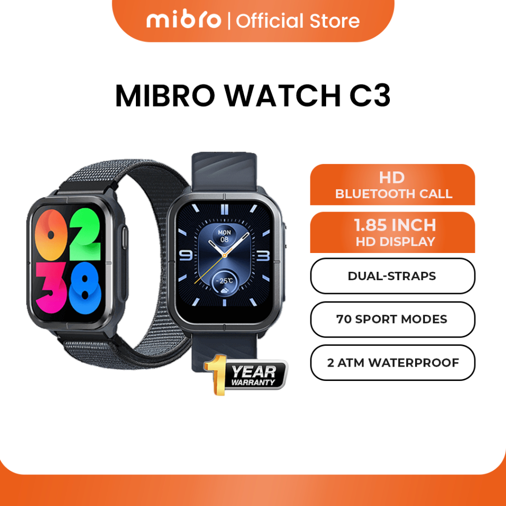 Jual Mibro Official C3 SmartWatch Bluetooth Calling Watch Dual-Straps 1 ...