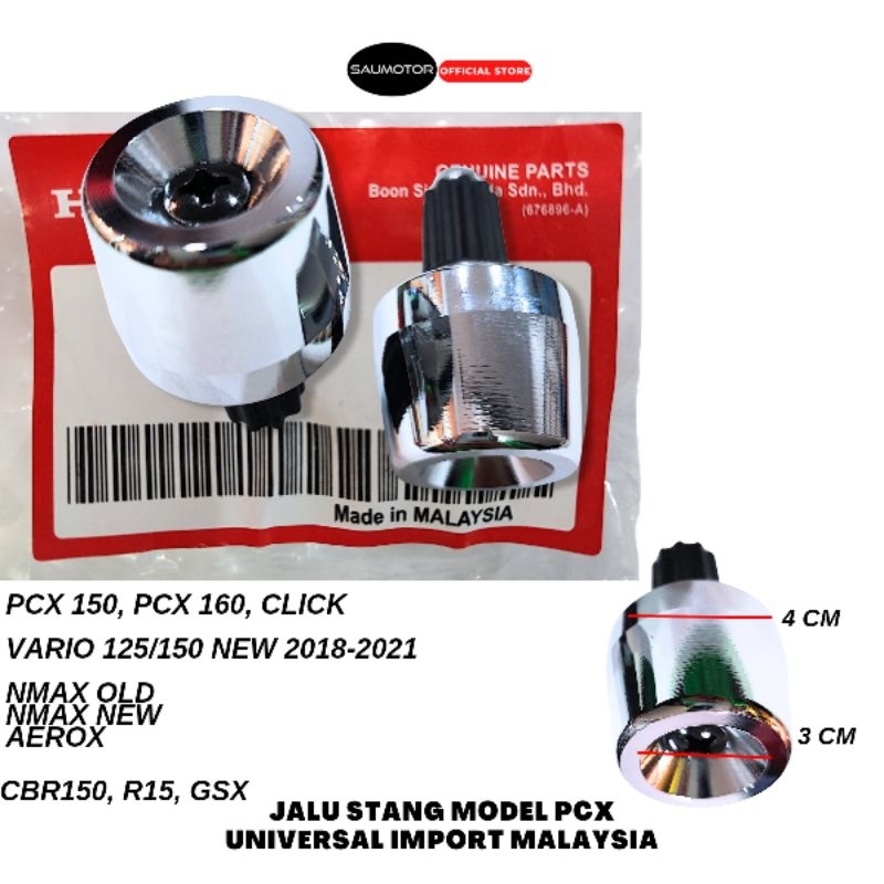 Jual Jalu stang PCX impor Malay bandul stang chrome premium SET isi 2 ...