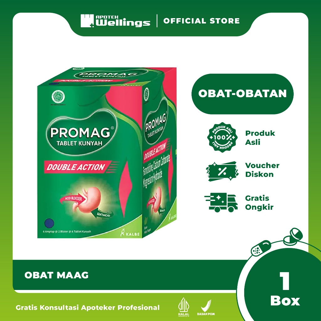 Jual PROMAG DOUBLE ACTION 6TAB X 6-BOX | Shopee Indonesia