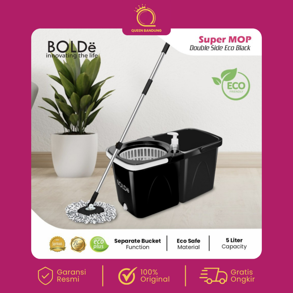 Jual BOLDe Super Mop Double Side Eco Alat Pel Putar Plastik Modern Dua Sisi | Shopee Indonesia