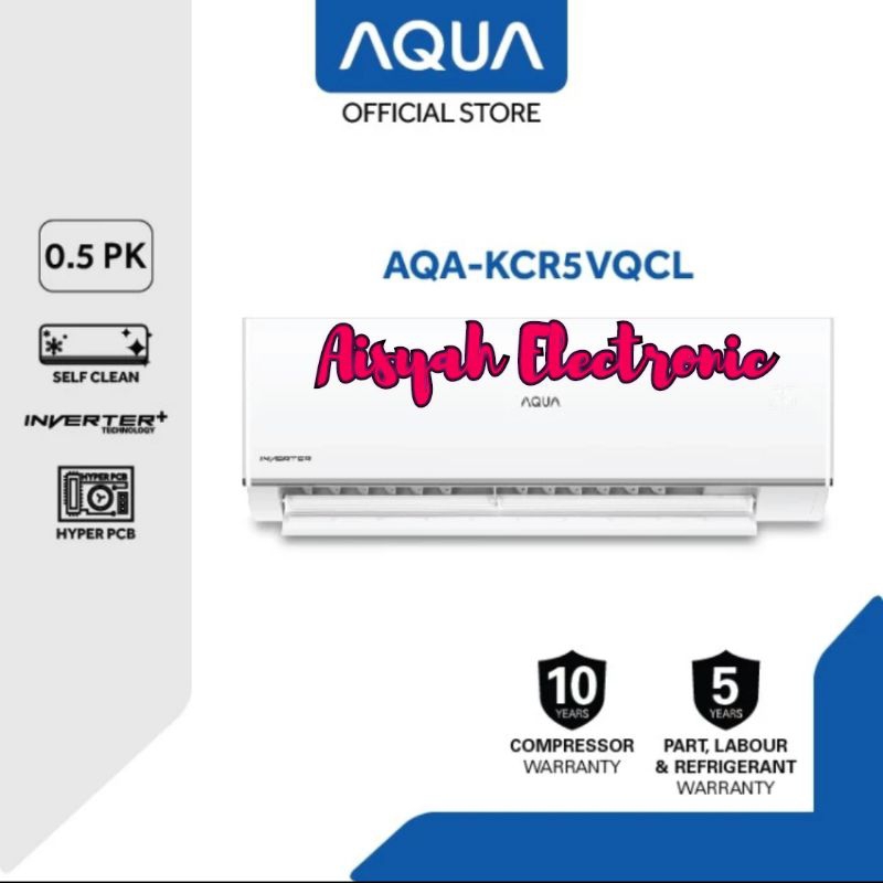 Jual AC AQUA 1/2 PK INVERTER AQA-KCR5VQCL GARANSI 10 TAHUN | Shopee Indonesia