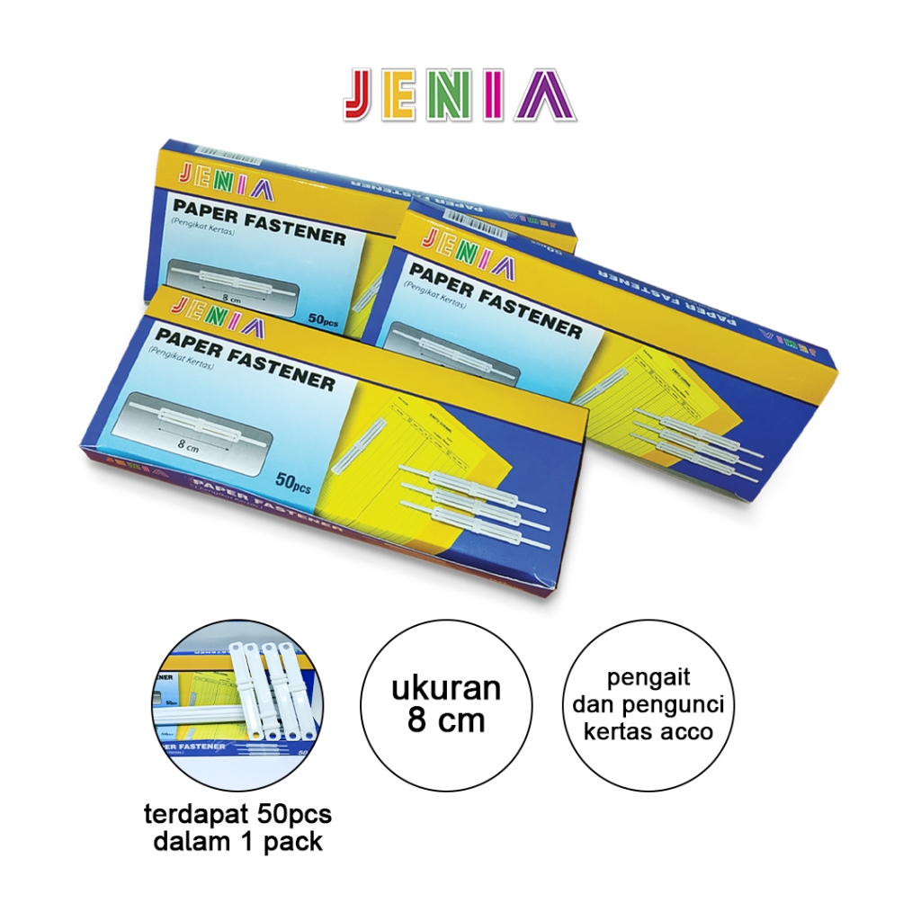 Jual Paper Fastener Acco pengait kertas Jenia (2 box/100 pcs) | Shopee ...