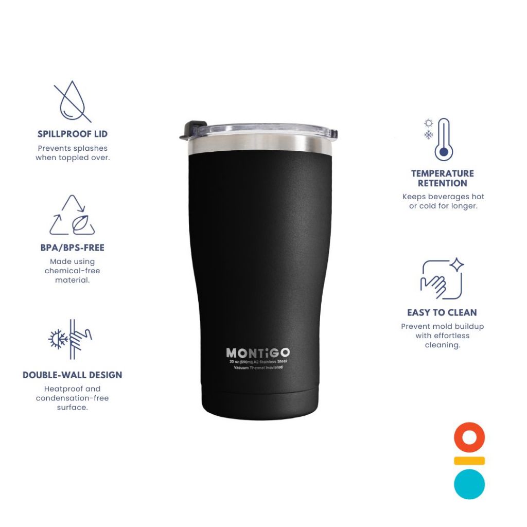 Jual Montigo | Stainless Knights Tumbler 20oz - 590ml Black | Shopee ...