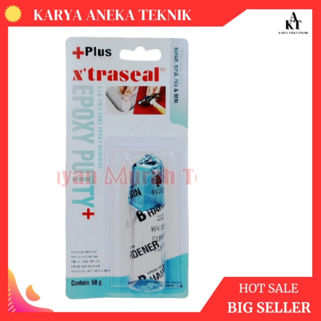 Jual Lem Epoxy Putty XTRASEAL Hardener Resin Adhesive 2 Component 50gr ...