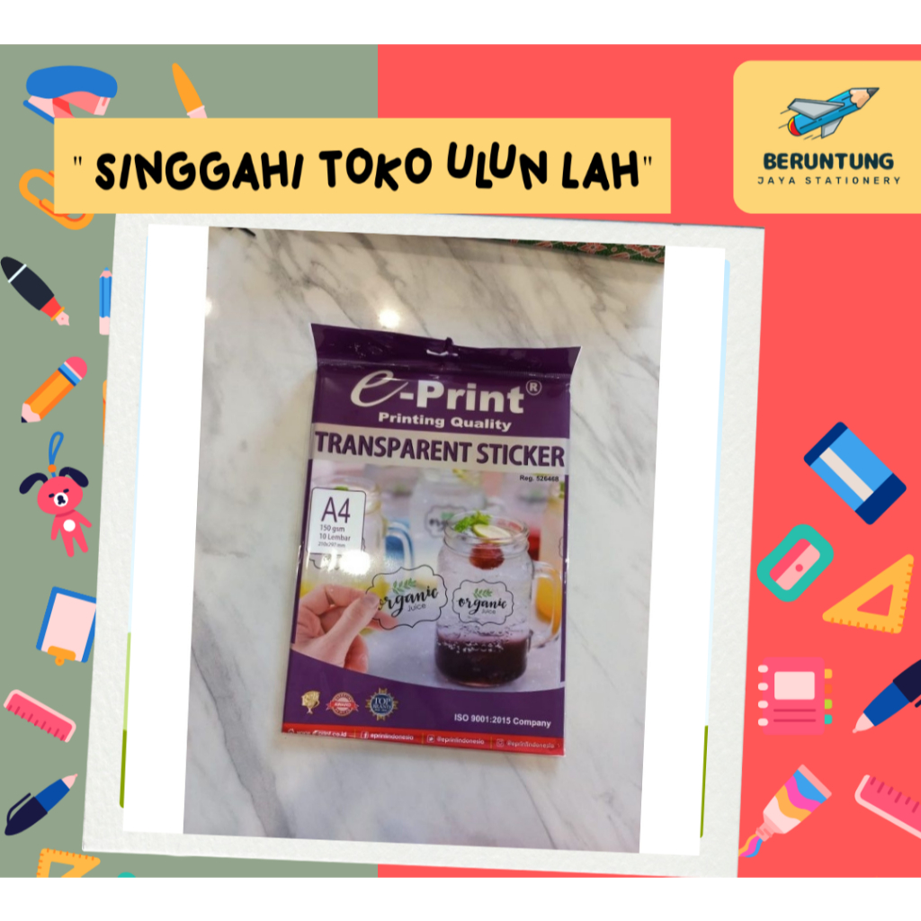 Jual E-print sticker transparan A4 150gsm | Shopee Indonesia