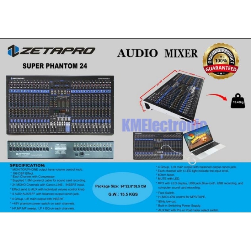 Jual MIXER ANALOG 24 CHANNEL SUPER PHANTOM 24 / ZETAPRO SUPER PHANTOM 24 | Shopee Indonesia