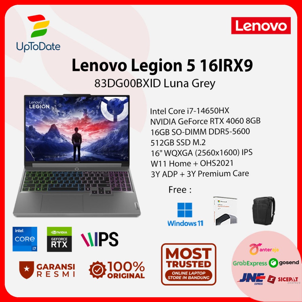 Jual Lenovo Legion 5 16IRX9 BXID Core i7-14650HX 16GB 512GB W11+OHS ...