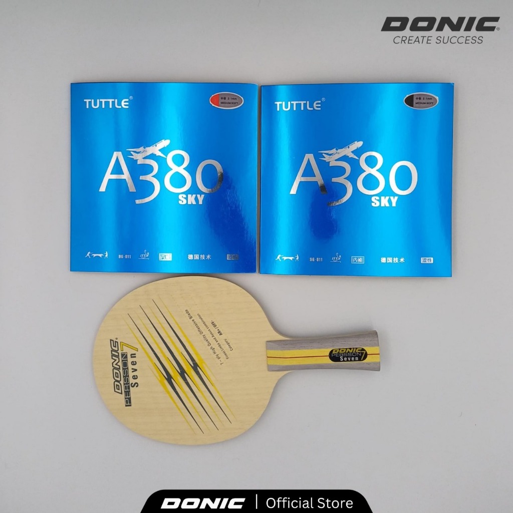 Jual Bat DONIC persson seven dengan karet tuttle A380 Set | Shopee Indonesia