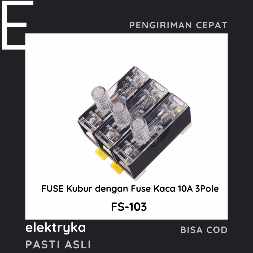 Jual FORT Fuse Kubur dengan Fuse Kaca 10A 3P FS-103 | Shopee Indonesia