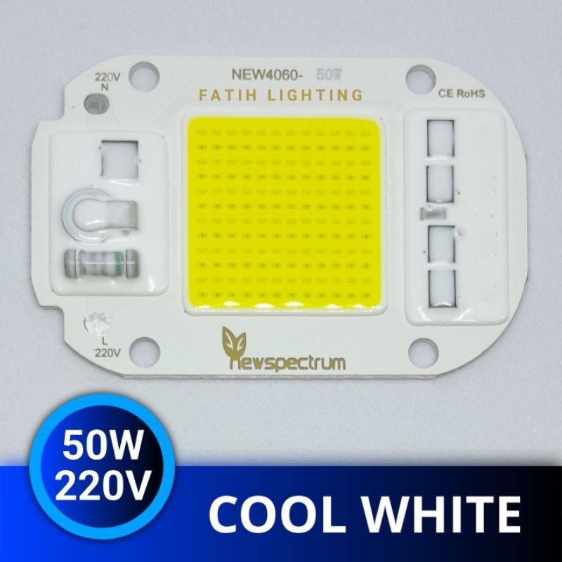 Jual Sparepart Lampu Sorot LED 50 Watt 220 Volt AC Tipe 6040 Warna Cool White/Putih | Shopee ...