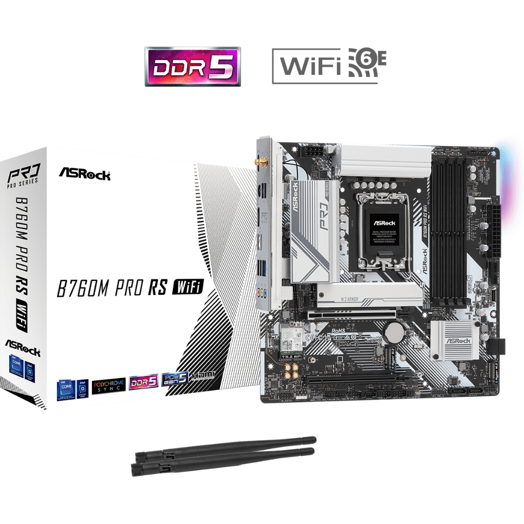 Jual Asrock Motherboard B760M Pro RS Wifi DDR5 LGA 1700 Wifi Micro ATX ...