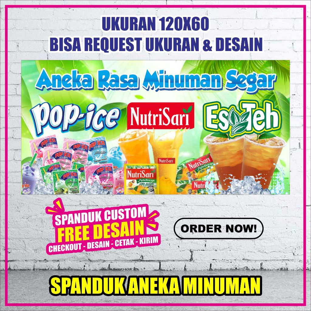 Jual Spanduk/Banner/Backdrop Aneka Minuman Segar Ukuran 120x60 | Shopee ...