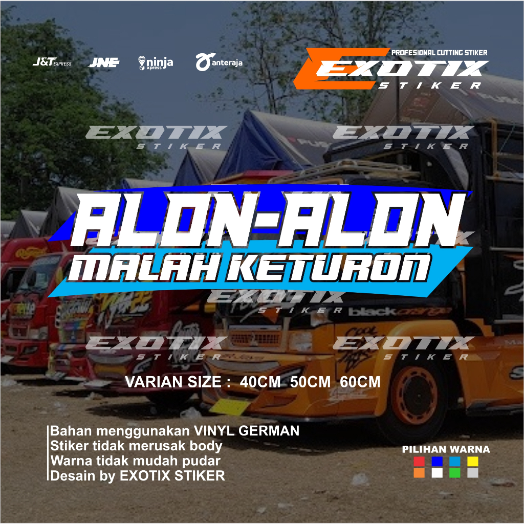 Jual stiker kaca truk alon alon stiker cutting variasi kaca mobil truk ...