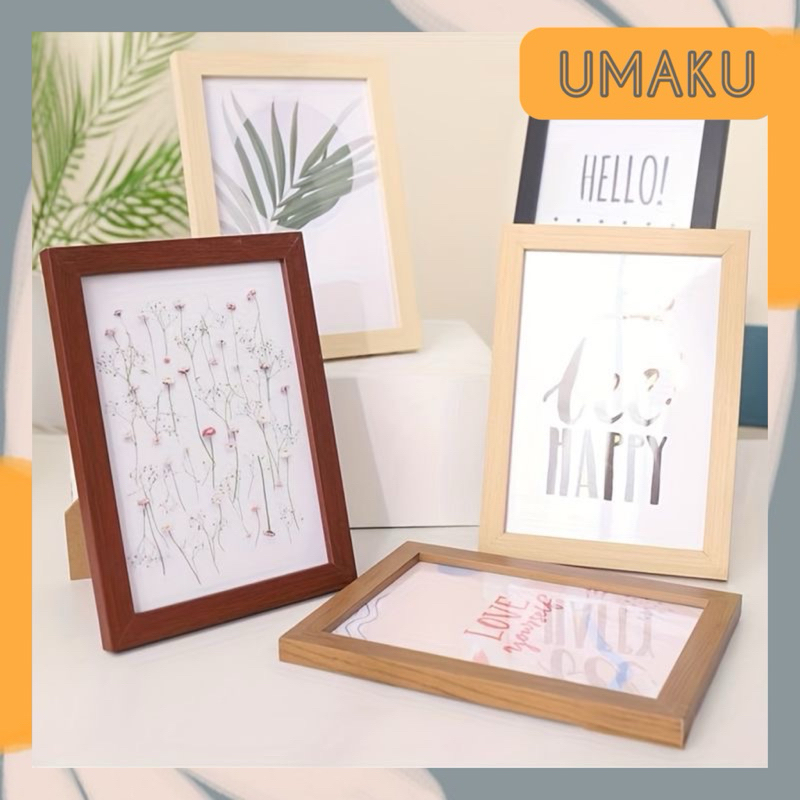 Jual 4R Frame Bingkai Foto Hitam Putih Natural Kayu MDF Kaca | Shopee ...