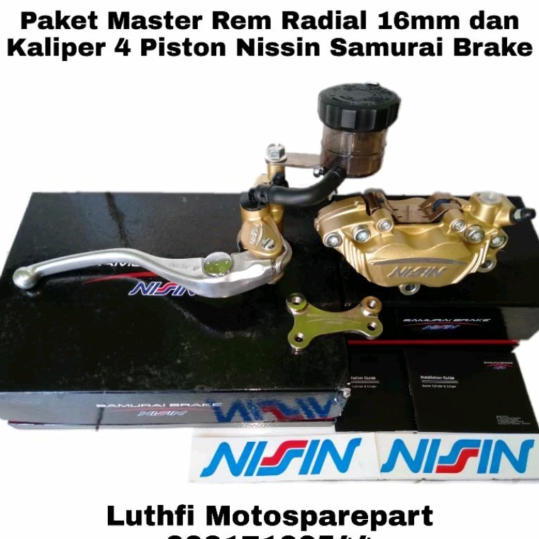 Jual Paket Master Rem Radial 16mm dan Kaliper 4 Piston Nissin Samurai Brake | Shopee Indonesia