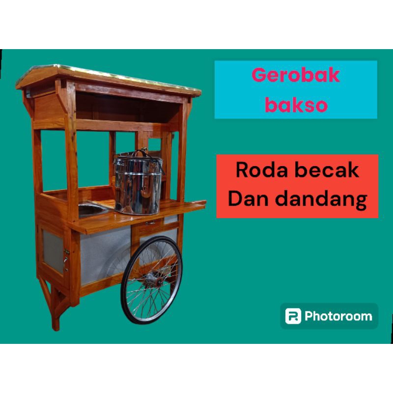 Jual gerobak bakso roda becak dan satu dandang | Shopee Indonesia