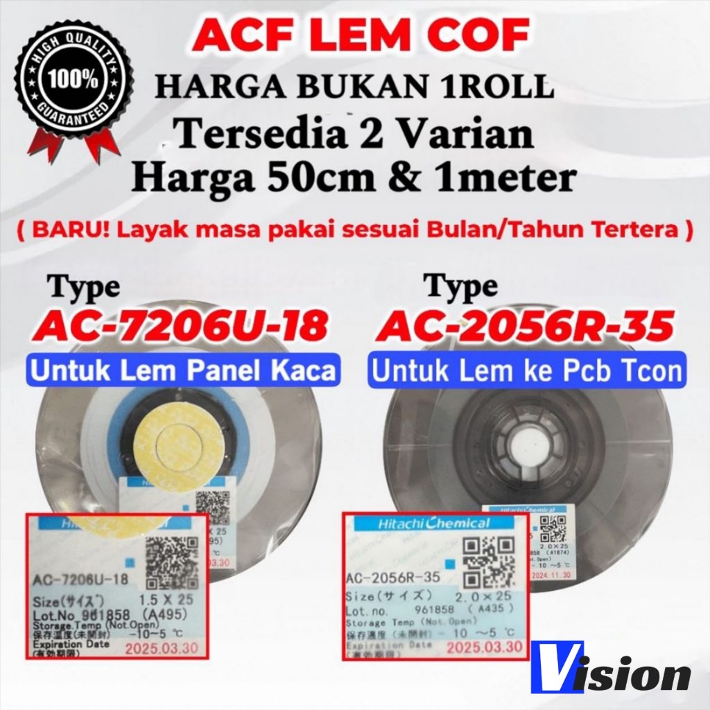 Jual LEM ACF AC-2056R-35 AC-7206-18 2.0 MM/ 1.5 MM 1 METER/50 CM PEREKAT IC FLEXIBLE COF KE PCB ...