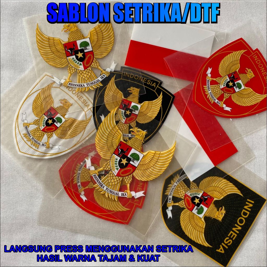 Jual Sablon Setrika DTF Bendera Indonesia, Logo Timnas Stiker Sablon ...