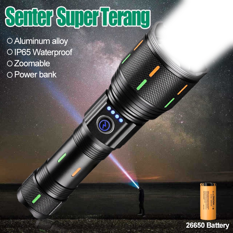 Jual Anbolt M19 Pro Max Senter LED Super Terang 100000 lumens Zoomable ...