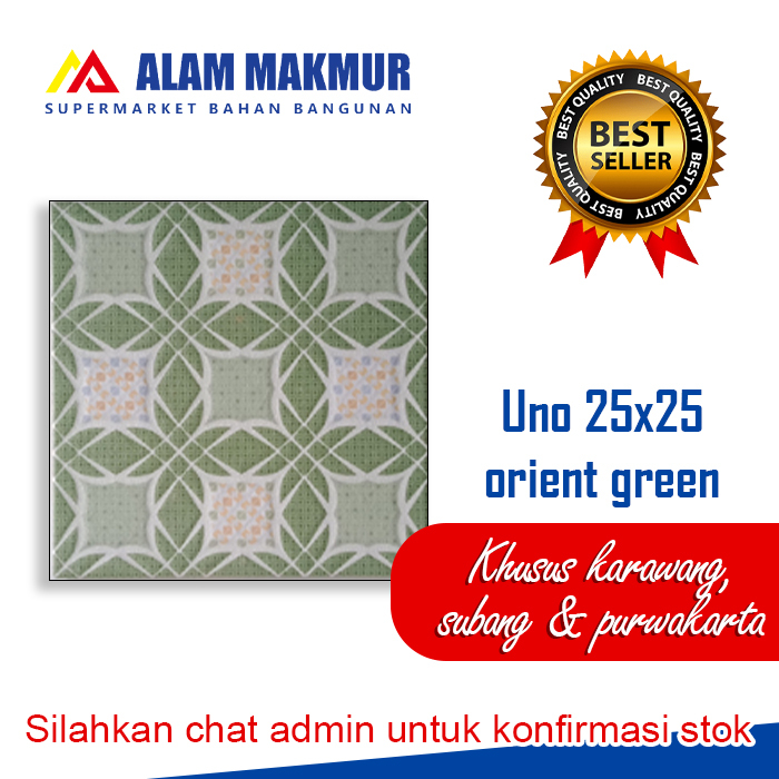 Jual Keramik lantai 25x25 Uno orient green | Shopee Indonesia
