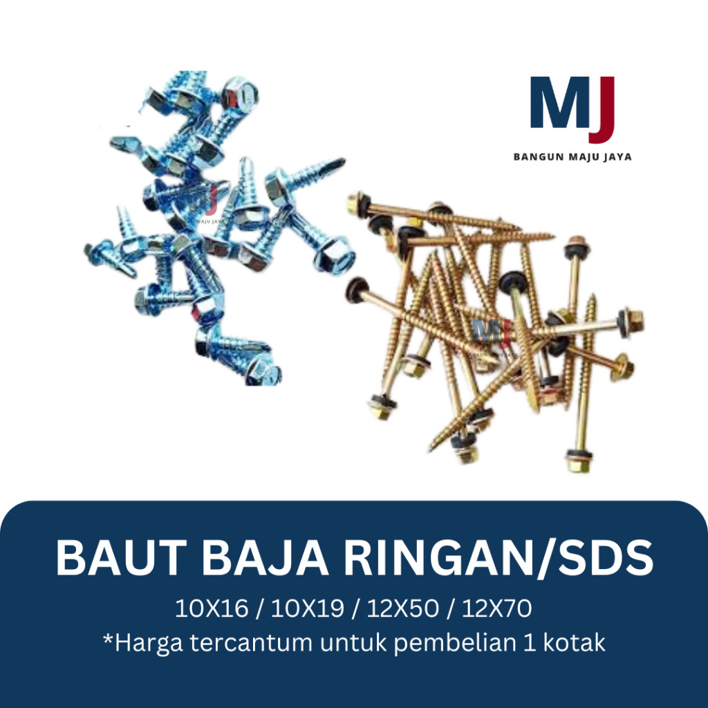 Jual Baut Baja Ringan/SDS/Self Drilling Screw/SO/10x16/10x19/12x50 ...