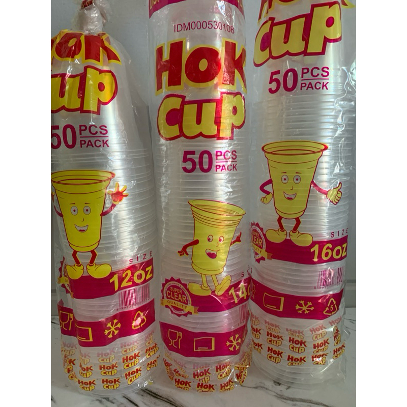 Jual Hok Cup Datar Gelas Cup plastik Pop Ice Es Teh Es Segar Praktis ...