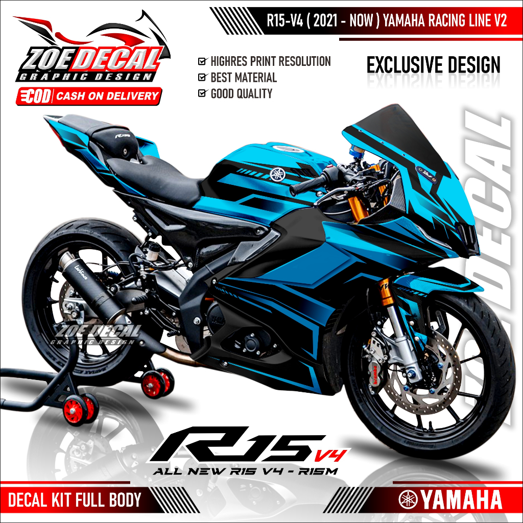 Jual Terbaru Decal sticker NEW Yamaha R15 V4 FULL BODY Motif / Livery ...