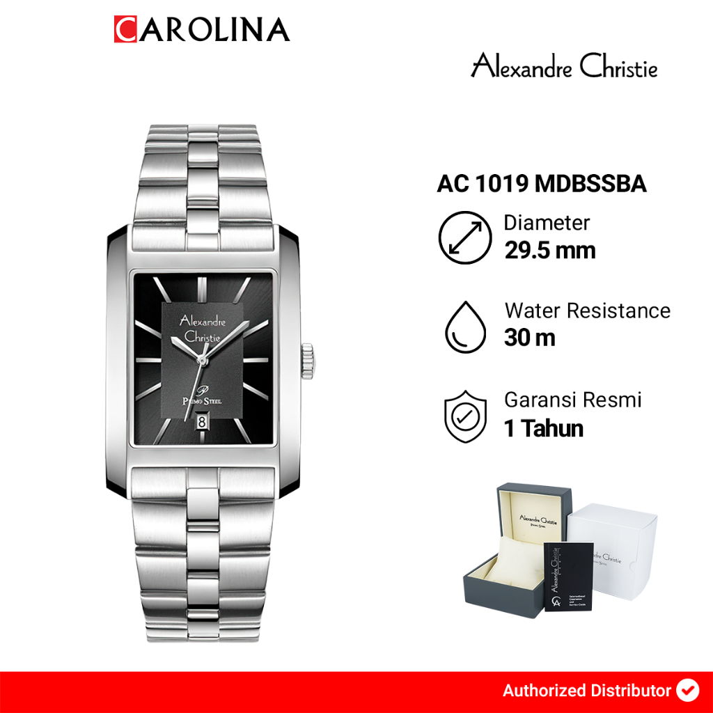 Jual Jam Tangan Pria Alexandre Christie Primo Steel AC 1019 MDBSSBA Black Dial Silver Stainless ...